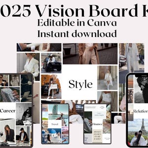 2025 Vision Board Kit: Editable Templates (digital Download) - Etsy