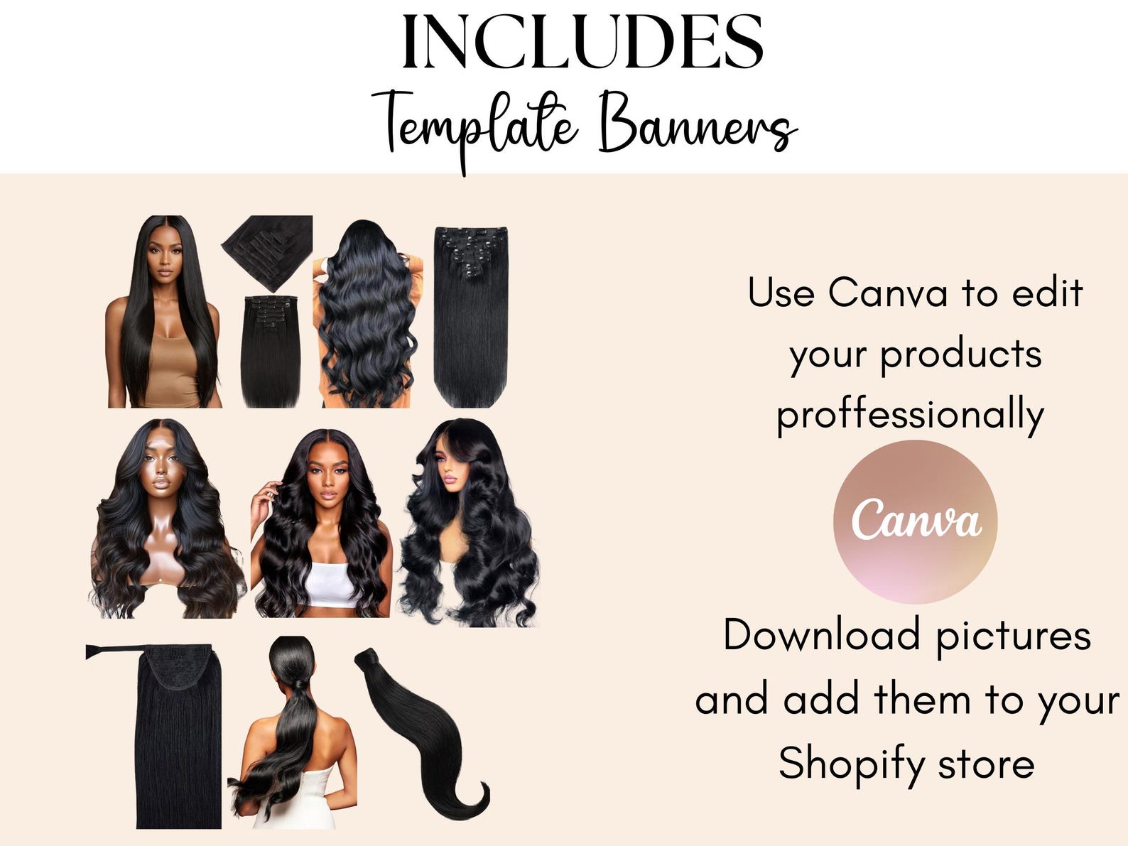 Hair Website Design, Hair Website Template, Shopify Hair Website, Hair ...