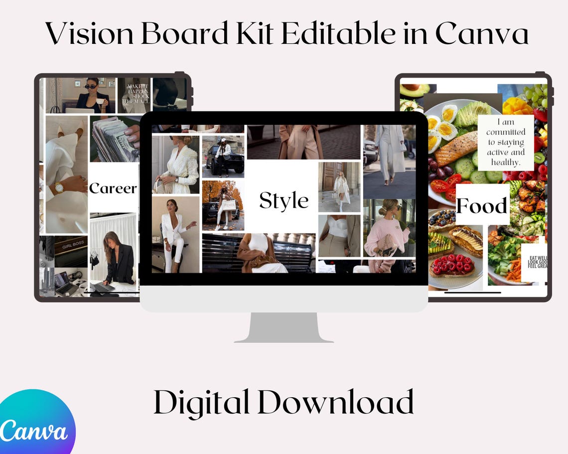 2025 Vision Board Kit: Editable Templates (digital Download) - Etsy