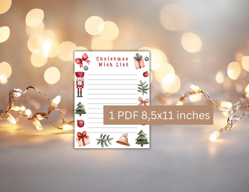 Printable Wish List Checklist. PDF Wish List, Christmas Gift Tracker ...