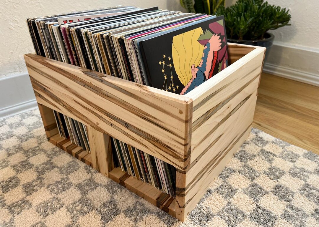 LP Record Crate for 12 Vinyl Record Storage the Emmett - Etsy Canada