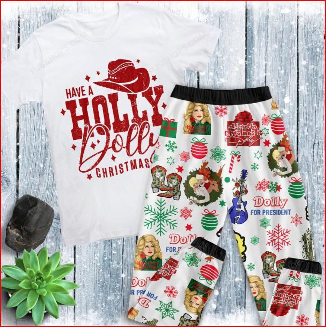 Dolly Parton Holiday Pajamas Set, Dolly Parton Personalized Family ...