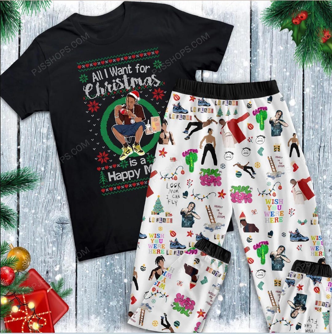 Travis Scott Christmas Pajamas Set, Travis Scott Pajamas Set, Travis ...