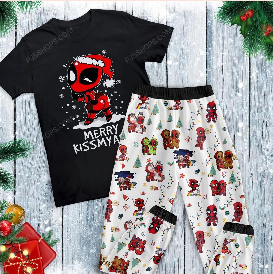 Deadpool Pajamas Set, Personalized Family Pajamas, Family Christmas ...