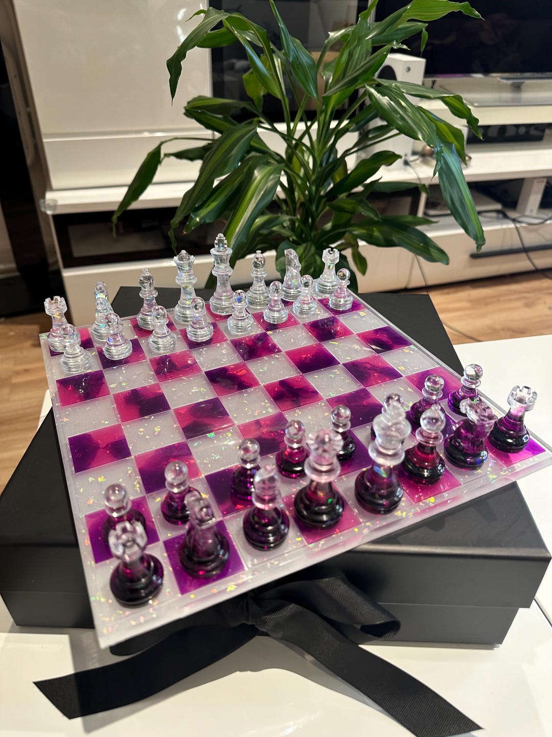 Handmade Barbie Themed - Pink Resin Chess Set, Gifts for Her and Him ...