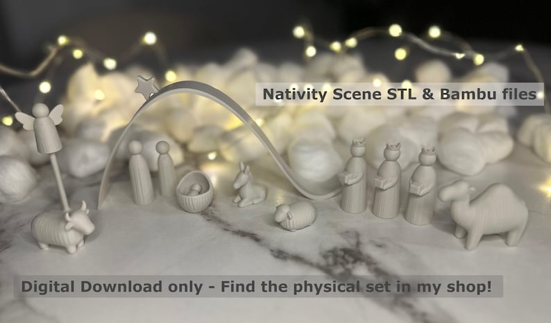 3D Printable Christmas Nativity Scene: Minimalist Peg Style STL Files ...