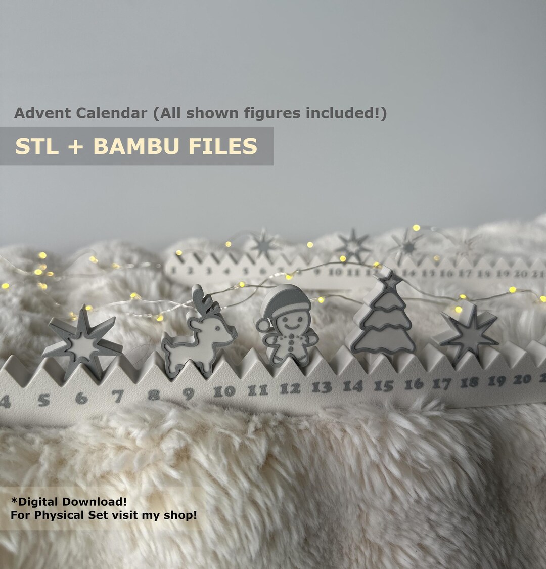 Cute Advent Calendar STL + Bambu Files | 3D Printable Christmas ...