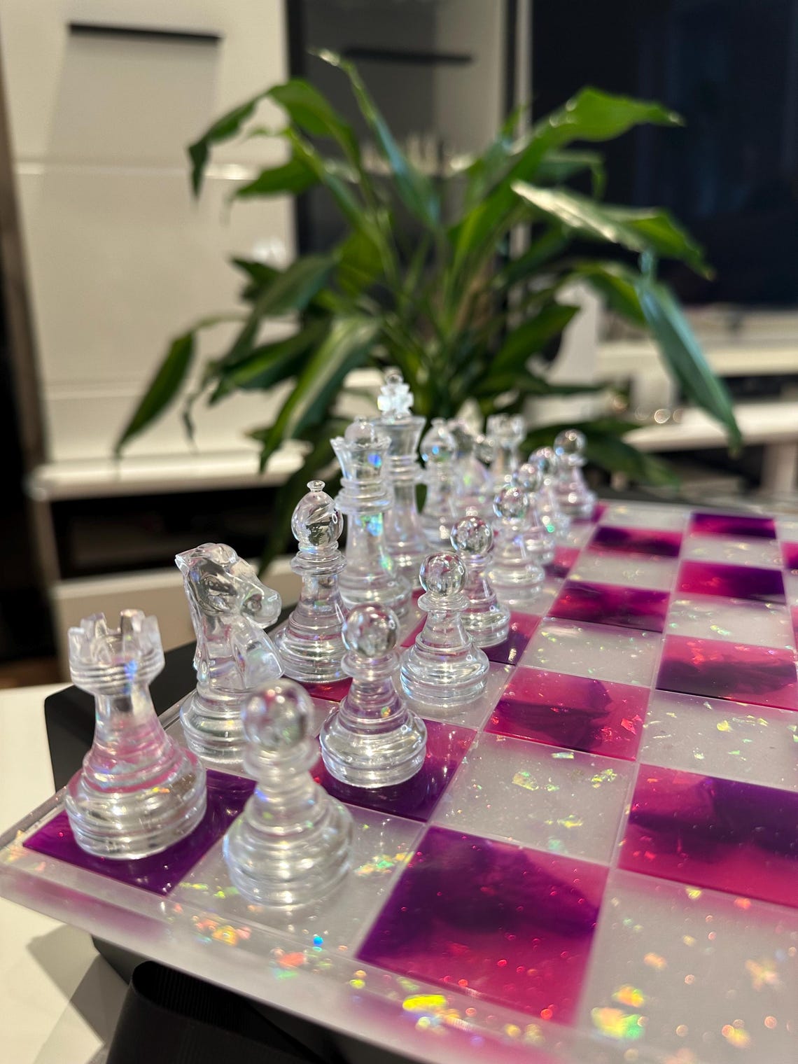 Handmade Barbie Themed - Pink Resin Chess Set, Gifts for Her and Him ...