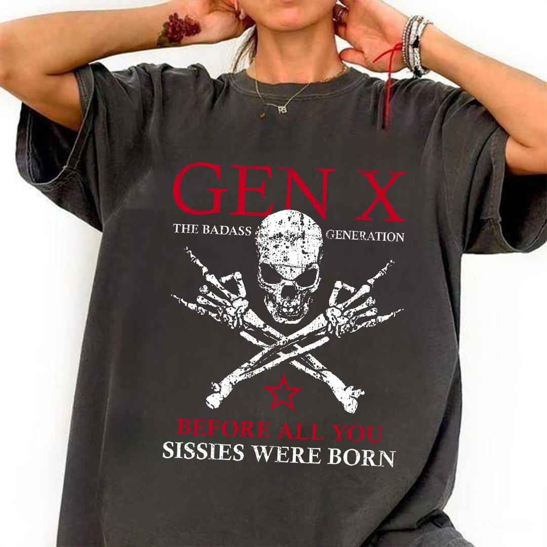 Gen X Shirt, Retro Skull Shirt, Badass Generation Tee, Vintage Grunge T ...