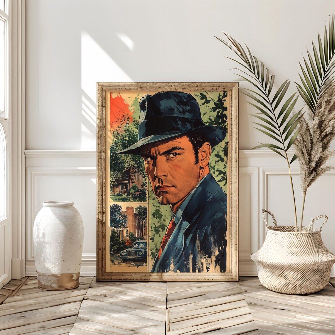 Vintage 50s Comic Book Detective Framed Print - Stylish Home Decor ...