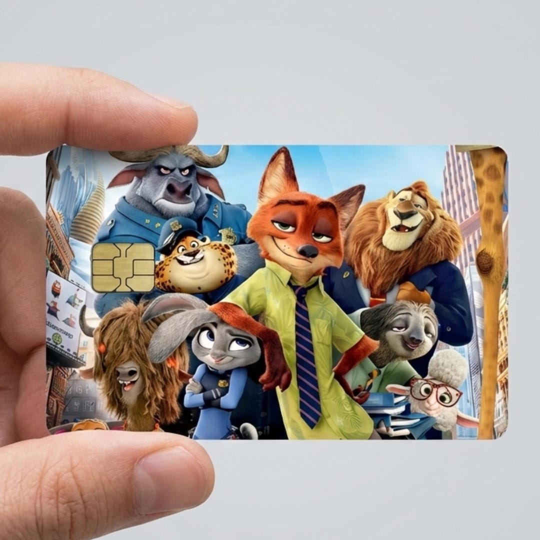 Credit Card Skin Zootopia 2 Theme | (2‑piece Set) Front & Back ...