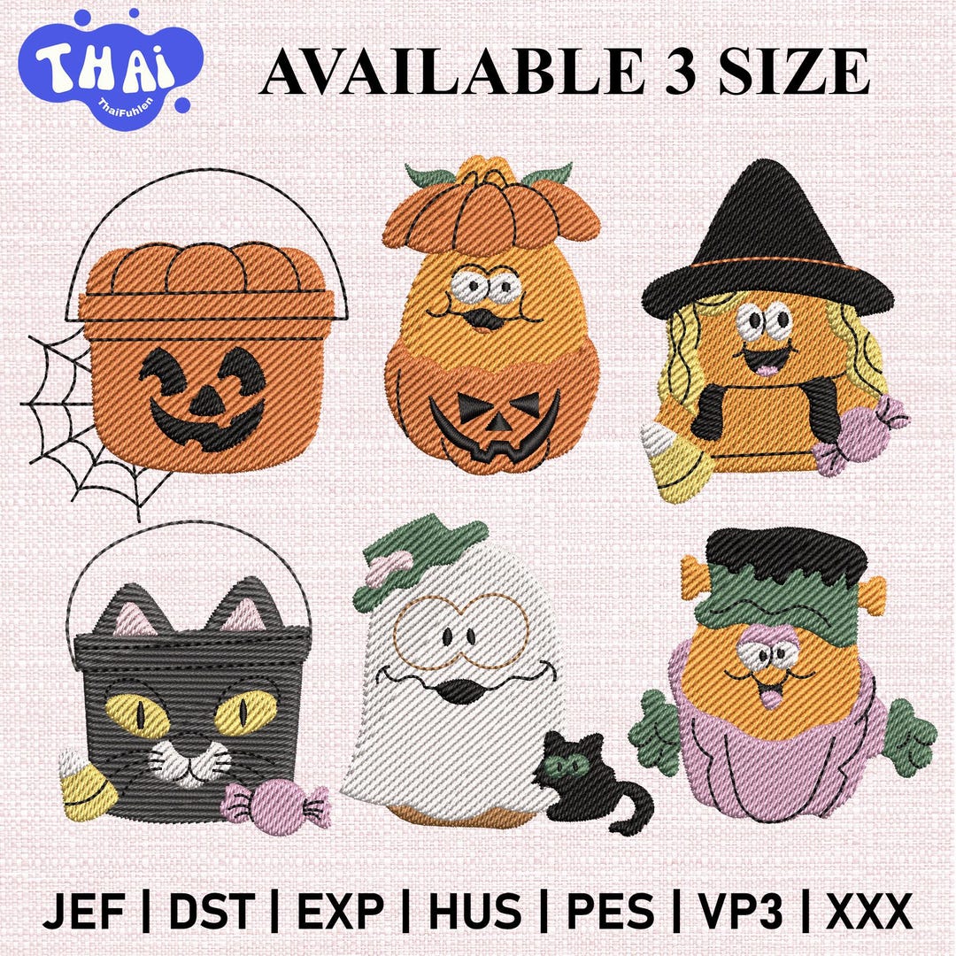 Spooky Nuggets Embroidery File, Halloween Funny Chicken Nugget Design ...