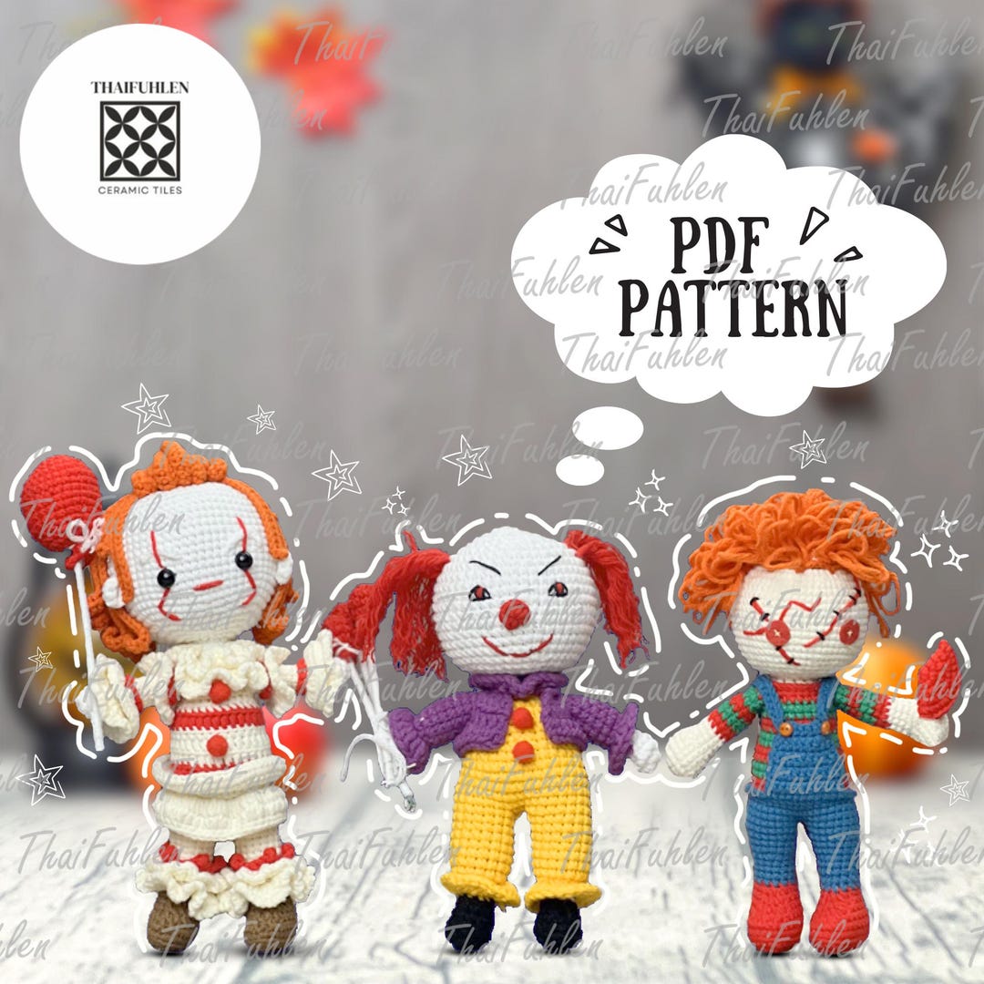 Amigurumi Pattern, Pdf Pattern, 3 in 1 Halloween Crochet Pattern, Movie ...