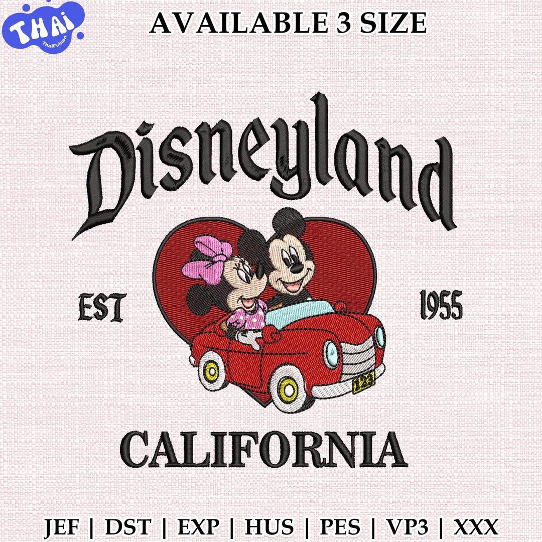 Valentine Cartoon Couple Embroidery File, Mouse Couple Embroidery ...