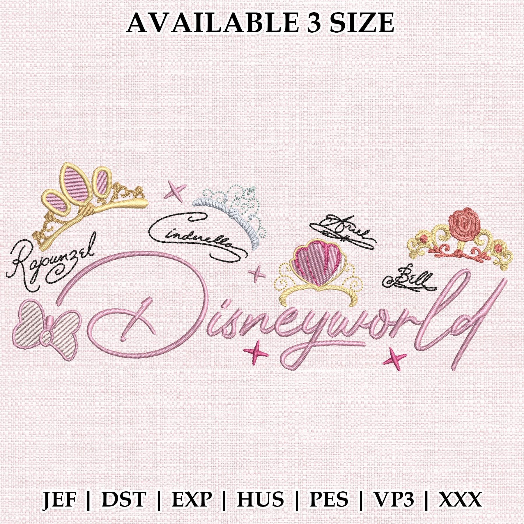 Princess Crown Name Machine Embroidery File,storybook Princess Crown ...