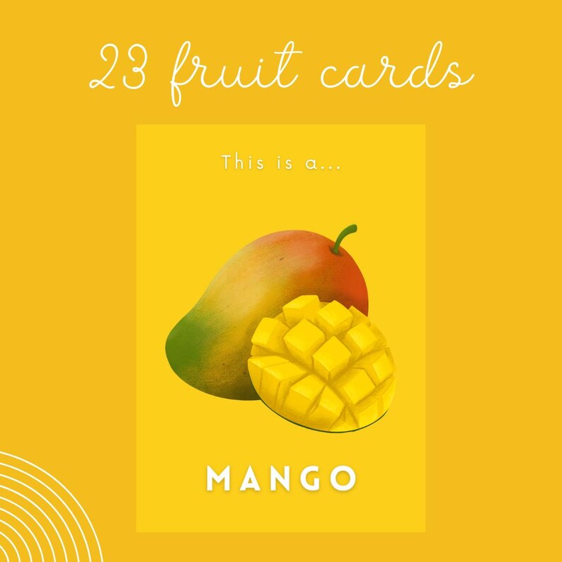 Printable Fruit Cards for Kids. PDF File. 23 Double-sided Cards ...