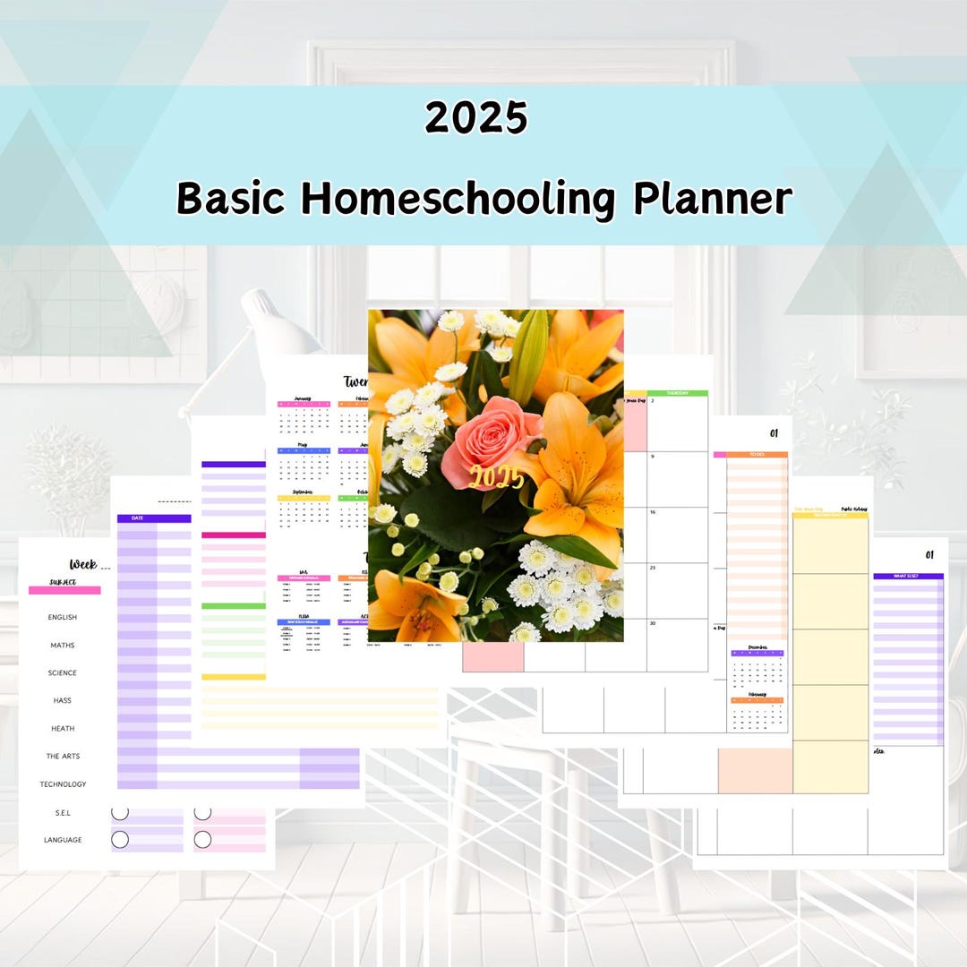 2025 Basic Homeschooling Planner | Printable Homeschool Organiser - Etsy