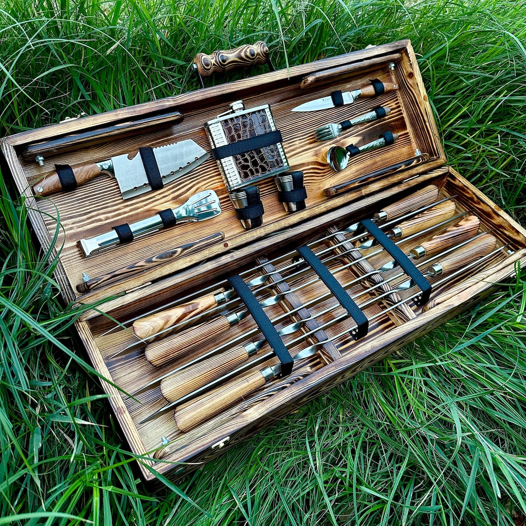 For Grill,custom Grill Tool Kit,mens Grilling Kit,barbecue Skewers ...