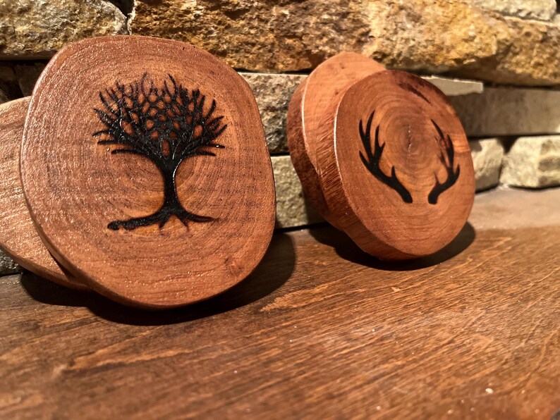 Handmade 4 Pack Rustic Coasters With Vintage Design and Corked Back ...
