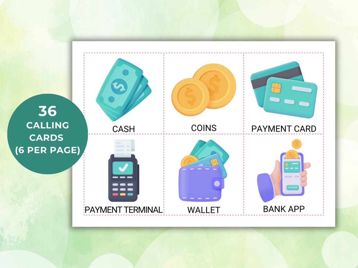60 Money Bingo Cards, Financial Bingo Game, Teach Kids Money Banking ...