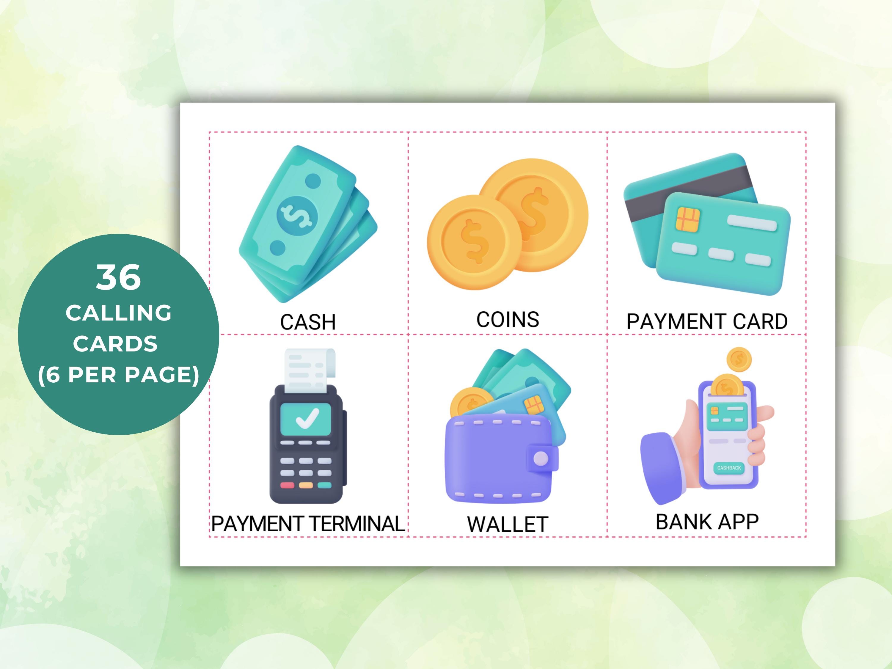 60 Money Bingo Cards, Financial Bingo Game, Teach Kids Money Banking ...