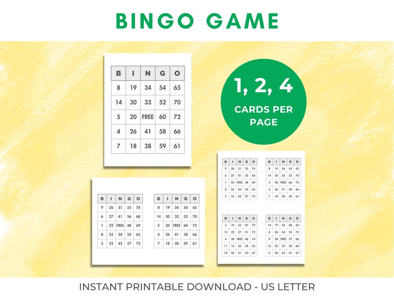 500 Classic Bingo Cards, Instant Printable, Fun Party Family Game ...
