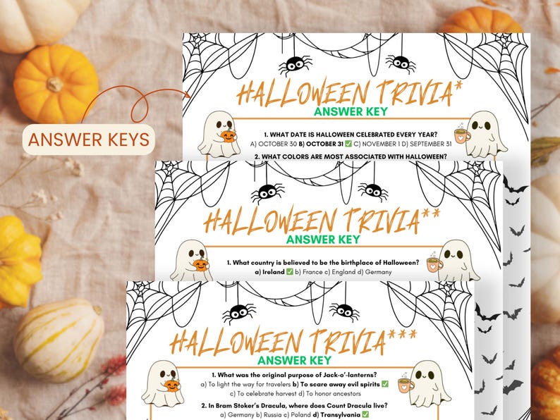 Halloween Trivia Game Bundle, Printable Halloween Quiz, Halloween ...