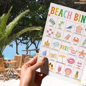30 Beach Bingo Cards, Printable Summer Bingo, Summer Game, Summertime ...