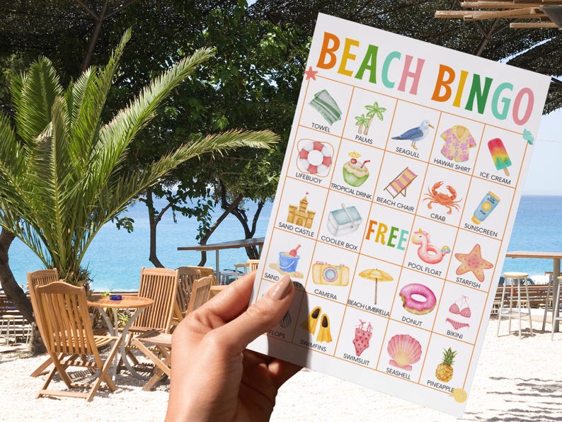 30 Beach Bingo Cards, Printable Summer Bingo, Summer Game, Summertime ...