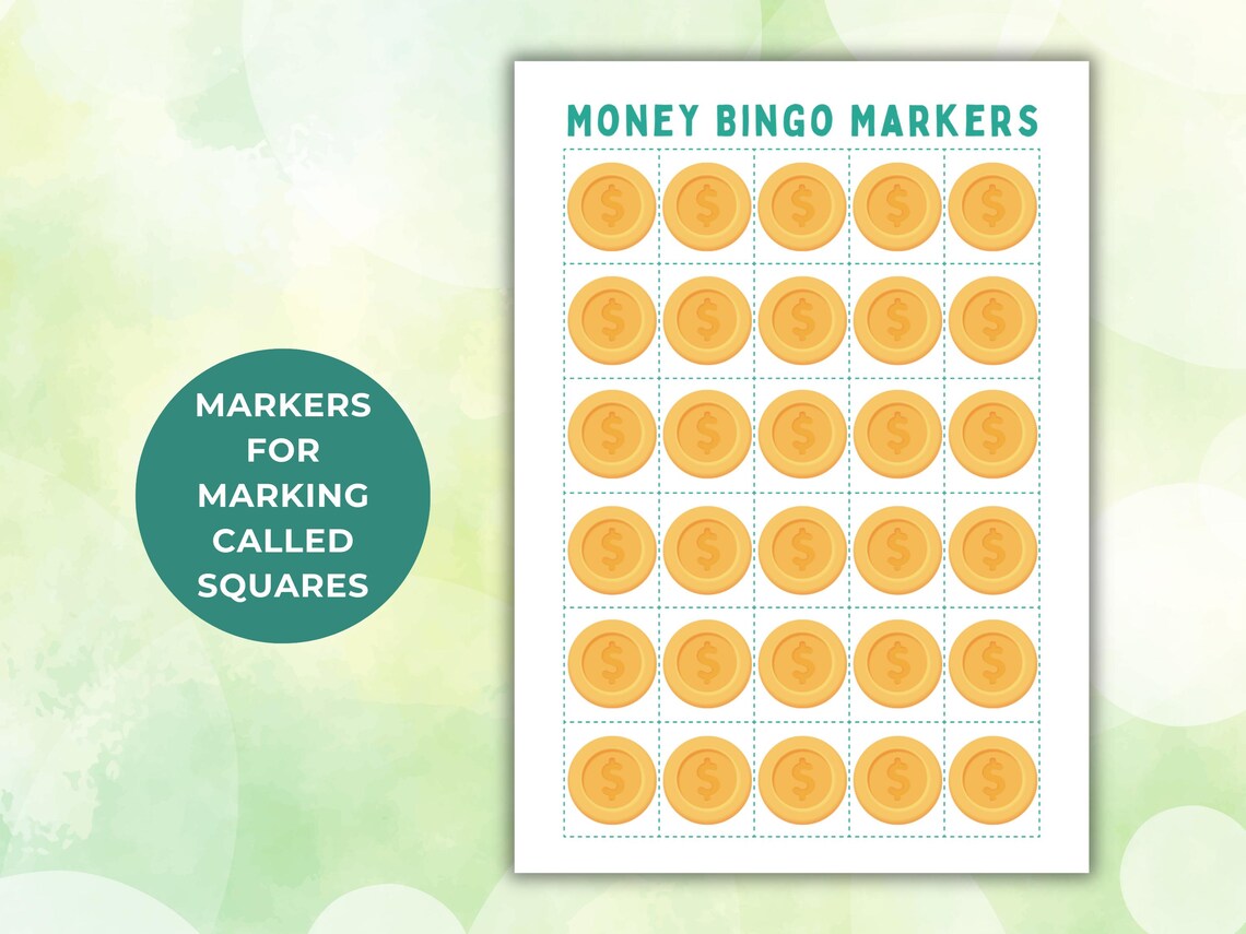 60 Money Bingo Cards, Financial Bingo Game, Teach Kids Money Banking ...