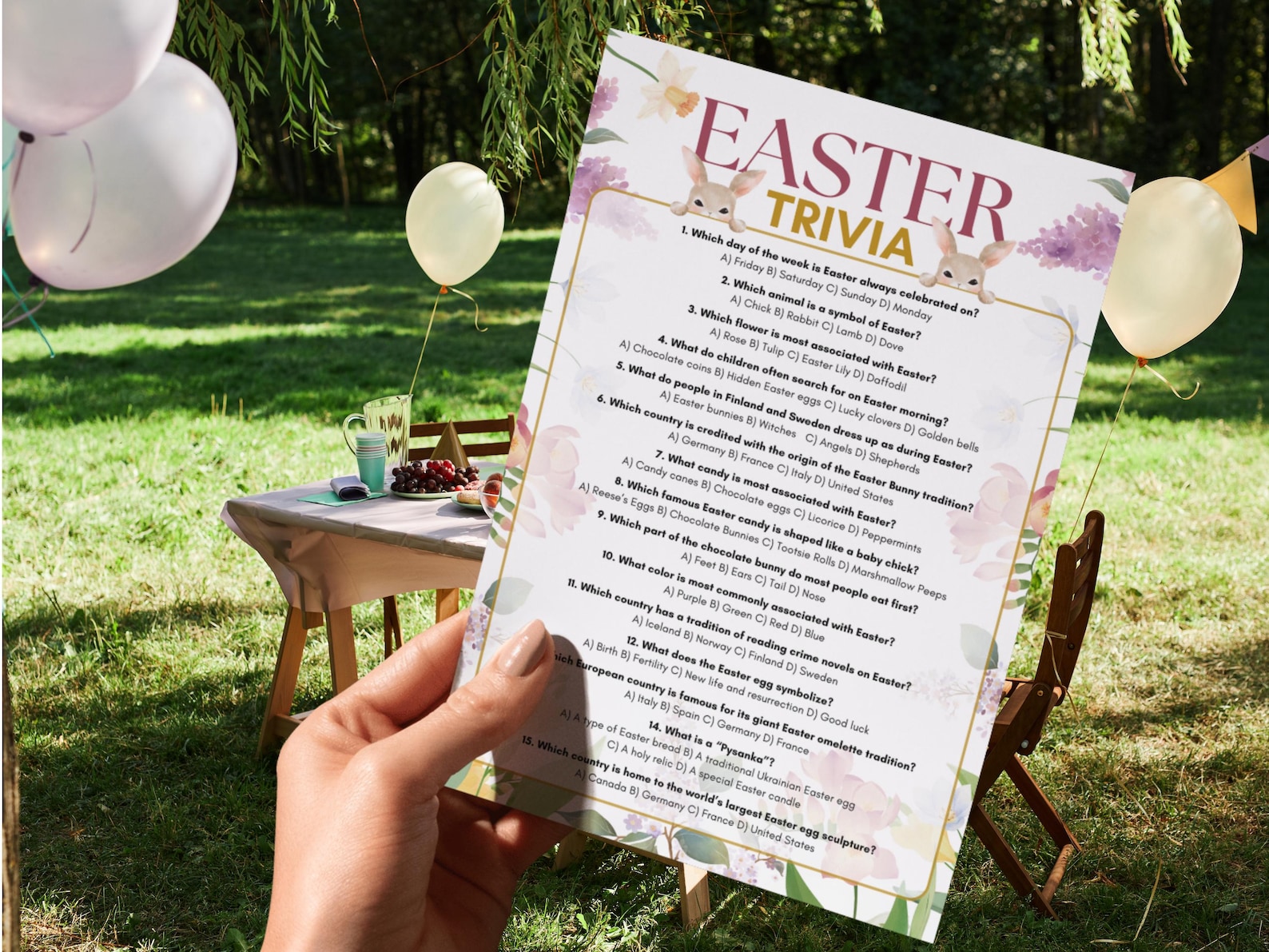 Easter Trivia Game, Printable Kids Adult Easter Quiz, Easter Party Game ...