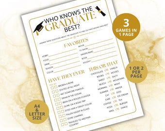 Who Knows the Graduate Best Graduation Party Game How Well Do You Know ...