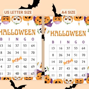 100 Halloween Bingo Cards, Printable Pumpkins Halloween Bingo ...