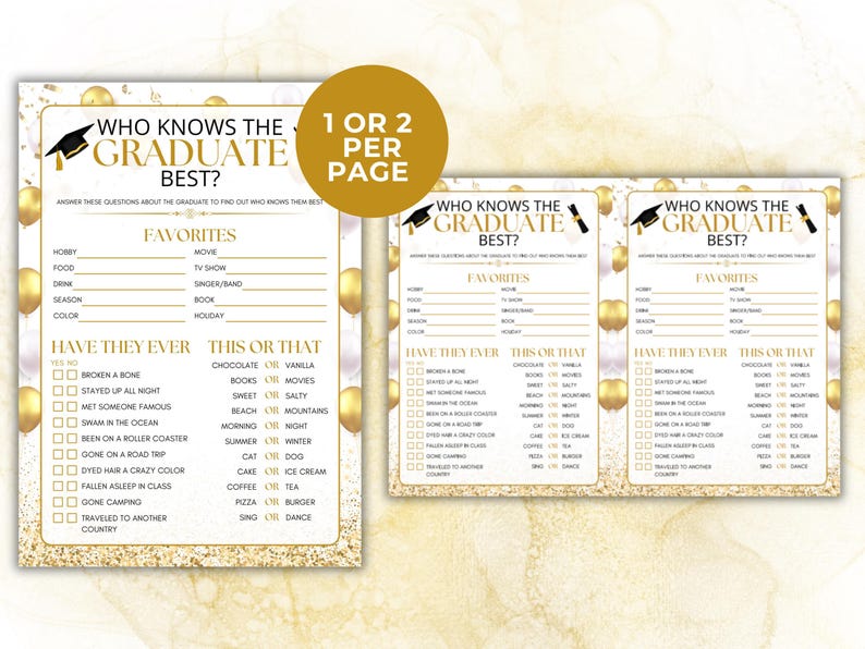 Who Knows the Graduate Best Graduation Party Game How Well Do You Know ...