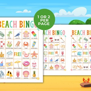 30 Beach Bingo Cards, Printable Summer Bingo, Summer Game, Summertime ...