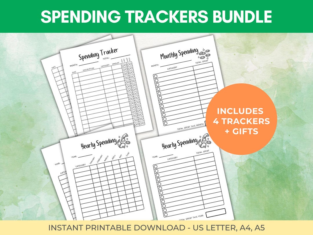 Spending Trackers Bundle: Printable Finance Journal (digital Download ...