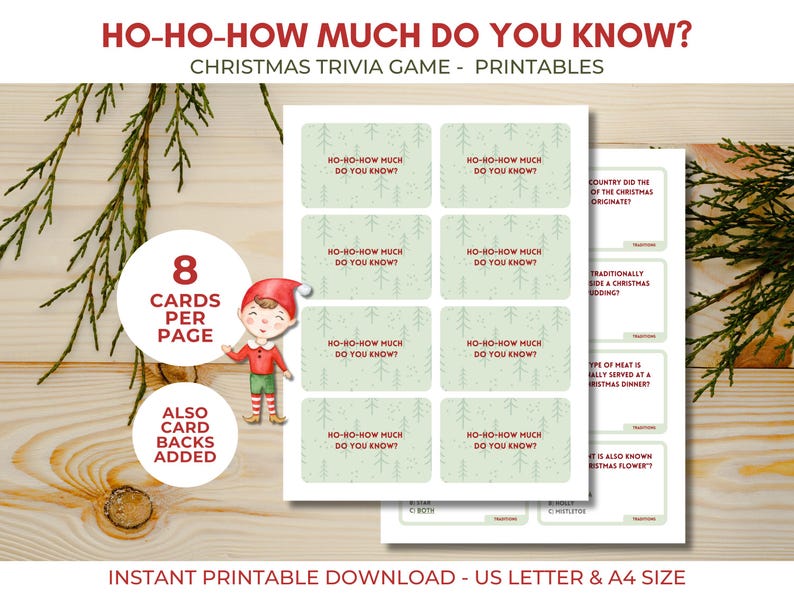 Christmas Trivia Game, Christmas Trivia Cards, Christmas Party Game ...