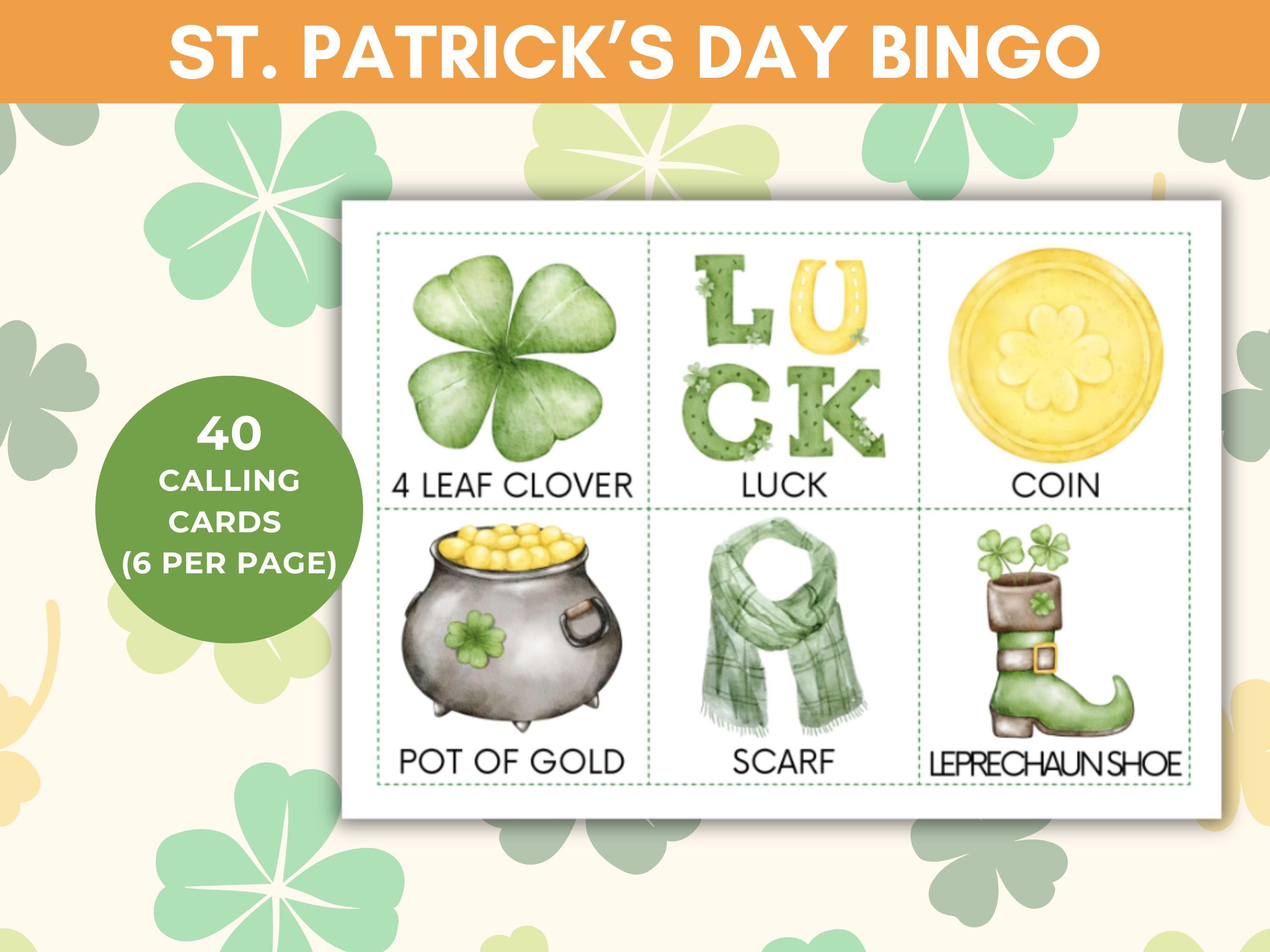 60 St. Patrick's Day Bingo Cards, St. Patrick's Day Bingo Game, St ...