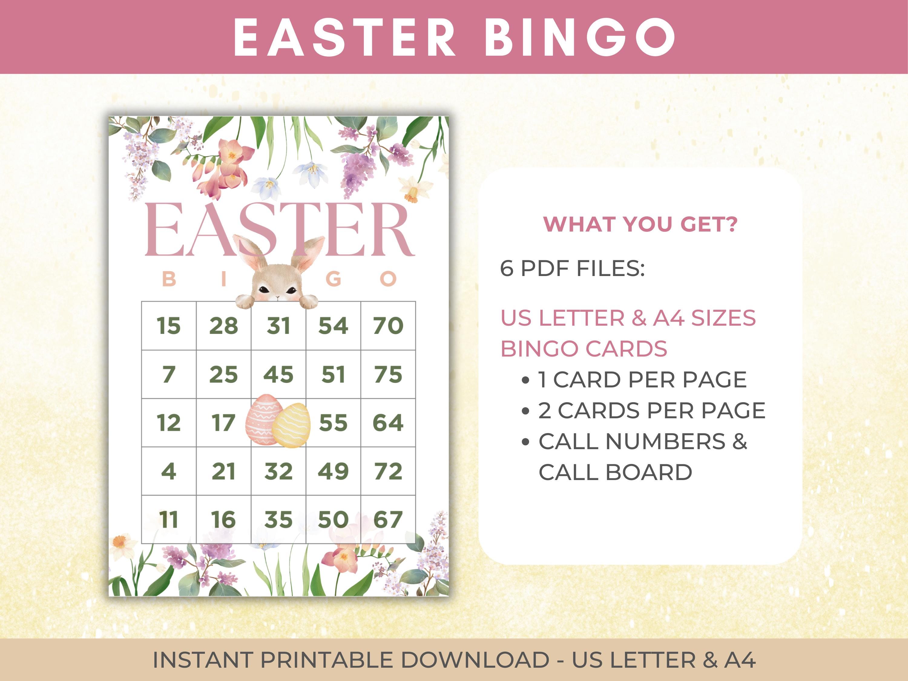 100 Easter Bingo Cards, Printable Easter Bingo, Easter Activity, Kids ...