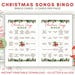 30 Christmas Song Bingo Cards, Printable Music Bingo Game for Family ...
