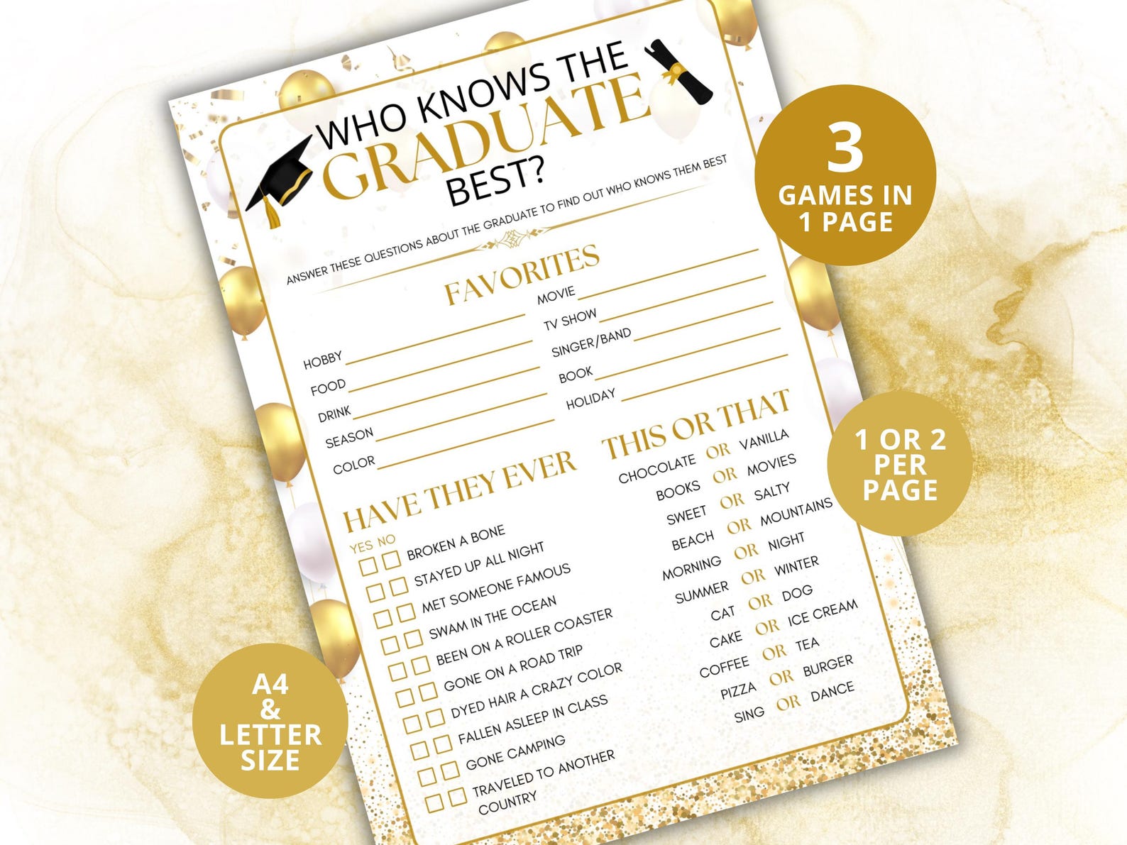 Who Knows the Graduate Best Graduation Party Game How Well Do You Know ...