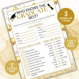 Who Knows the Graduate Best Graduation Party Game How Well Do You Know ...