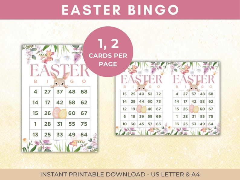 100 Easter Bingo Cards, Printable Easter Bingo, Easter Activity, Kids ...