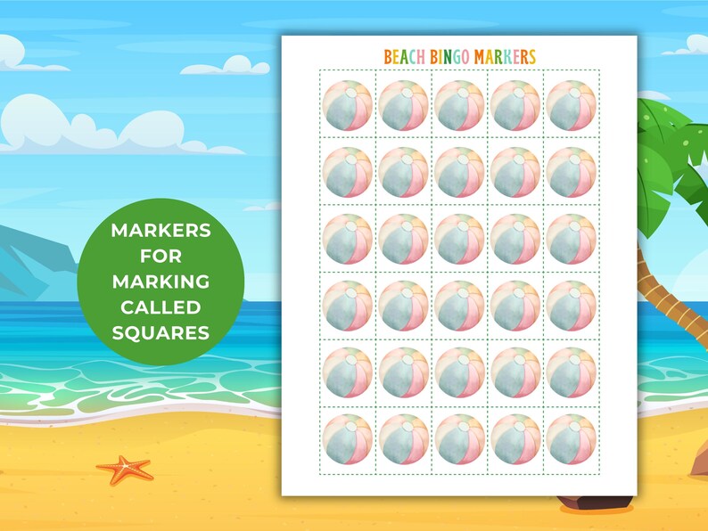 30 Beach Bingo Cards, Printable Summer Bingo, Summer Game, Summertime ...
