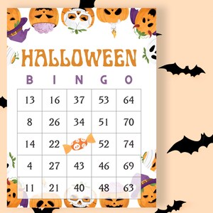 100 Halloween Bingo Cards, Printable Pumpkins Halloween Bingo ...