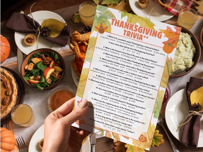 Thanksgiving Trivia Game Bundle, Printable Thanksgiving Quiz ...