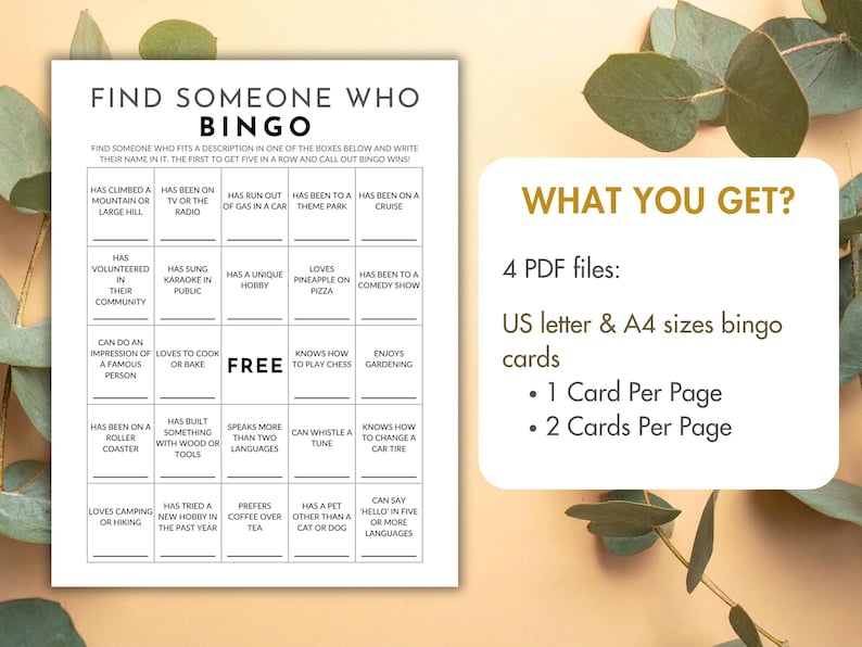 100 Find Someone Who Bingo Cards, Printable Icebreaker Bingo, Get to ...