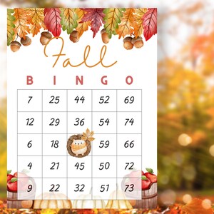 100 Fall Bingo Cards, Printable Autumn Bingo, Fall Kids Adults Seniors ...