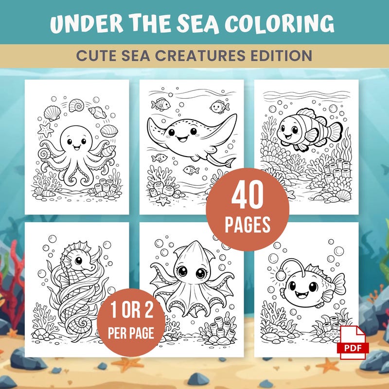 Fish Coloring Book - Etsy