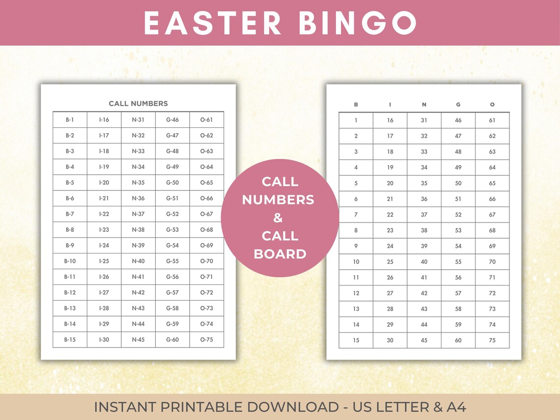 100 Easter Bingo Cards, Printable Easter Bingo, Easter Activity, Kids ...